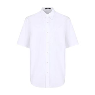 Balmain Kurz&auml;rmeliges Baumwoll-Popeline-Hemd - - Shirts - Herren - Wei&szlig; - L