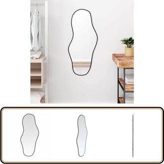 vidaXL Vidaxl - Miroir mural Noir 90x40 cm - Miroir Mural - Miroir Design - Miroir Noir - Miroir Salle De Bain - Décoration Murale