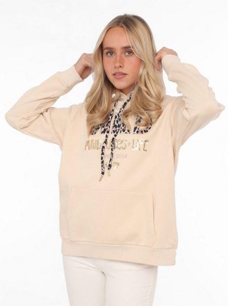 Zwillingsherz Hoodie Wild Free mit Pailletten, Kordel und Innenseite der Kapuze im -Look