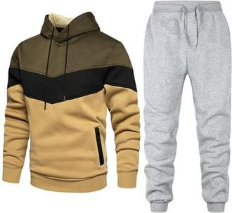 Generic Survetement Complet Homme Pas Cher Ensemble Habillé Gris Velours Soie Smoking Originale Coloré Sportif Maison Americain Basketball Entraînement Athlét