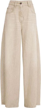 Brunello Cucinelli Femme, Jeans, Beige, Taille: 40 FR Wide Jeans