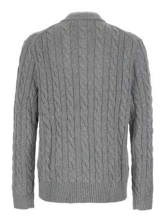 Polo Ralph Lauren Mens Zip Collar Sweater Grey Cotton Tops Top