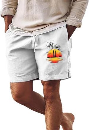 Generic Short de bain pour homme - Short de plage d&eacute;t&eacute; - S&eacute;chage rapide - Short de bain pour homme, blanc, XXL