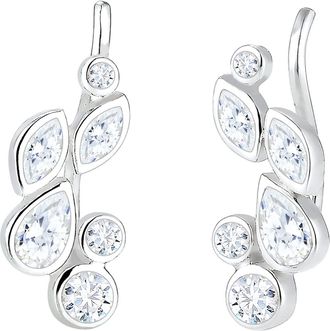 Elli Ohrringe Damen Earcuff Tropfen mit Zirkonia Kristalle in 925 Sterling Silber