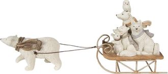 Clayre & Eef Figur Tiere 30x8x15 cm Weiß Polyresin Weihnachtsdekoration