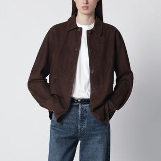Toteme Braune Leder-Hemdjacke
