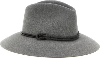 Brunello Cucinelli Wool Felt with Monile Embroidery Fedora - Gray