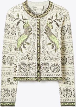 Tory Burch Damen Bedruckter Wollcardigan
