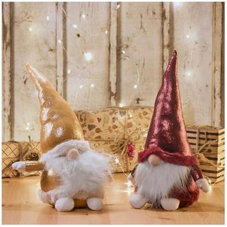 Com-Four 2X lutins de Noël Premium pour Les décorations de Noël, Figurines dhiver comme Objets de décoration, Jolis tabourets dangle comme décorations (2 Figur