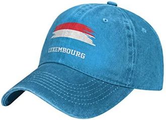Generic Sun Protection Casquettes Drapeau Luxembourg Luxembourg Denim L&eacute;ger Casquette De Baseball S&eacute;chage Rapide Chapeau pour Randonn&eacute;e Course Cyclisme