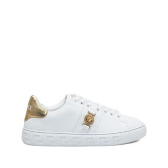 Versace Femme, Chaussures, Blanc, Taille: 37 1/2 EU Greca Leather Baskets