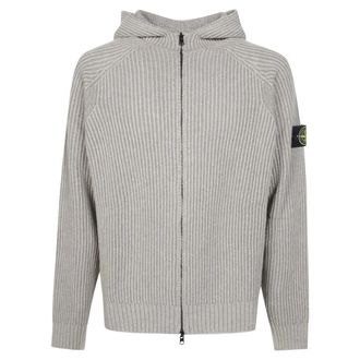 Stone Island Wendbare Kapuzen-Strickjacke mit Rei&szlig;verschluss - - Knitwear - Herren - Beige - L