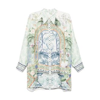 Camilla Partyhemd mit Grafikdruck und Kristallverzierung - - Blouses & Shirts - Damen - Mehrfarbig - L
