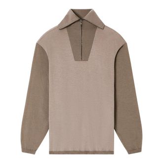 Emporio Armani Zweifarbiger Wollpullover - - Knitwear - Herren - Braun - XL