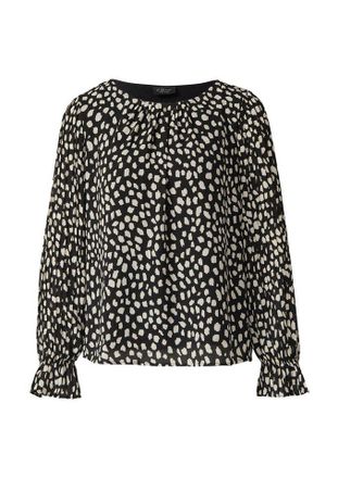 s.Oliver Langarmbluse Bluse Festliche Bluse mit Plissee-&Auml;rmeln