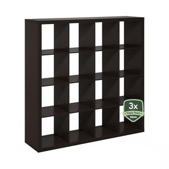 Furinno Cubicle Extra Dickes Rahmendesign Dekorativer W&uuml;rfel Aufbewahrungsorganisator, 16-W&uuml;rfel, Dunkle Eiche