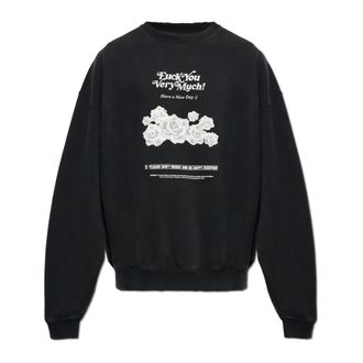 VETEMENTS Bedruckter Sweatshirt - - Sweatshirts & Hoodies - Damen - Schwarzk - L
