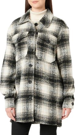 Only Tall Womens ONLALLISON Shacket Tall OTW FN Jacke, Pumice Stone/Checks:W. Black Checks, S
