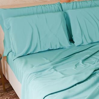 Petti Artigiani Italiani 4-teiliges Bettwäsche-Set für französisches Bett, weich und atmungsaktiv, Bettwäsche-Set mit Oberlaken, Spannbettlaken mit elastischen Ecken und 2 Kis