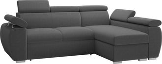 Mirjan24 Ecksofa Boston Mini, Eckcouch mit Schlaffunktion und Bettkasten, Polsterecke mit Einstellbare Kopfst&uuml;tzen, L-Sofa, Polstergarnitur, Wohnlandschaft (Kr