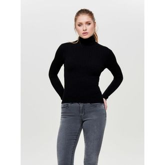 Only Pull en maille Col roul&eacute; Manches longues noir
