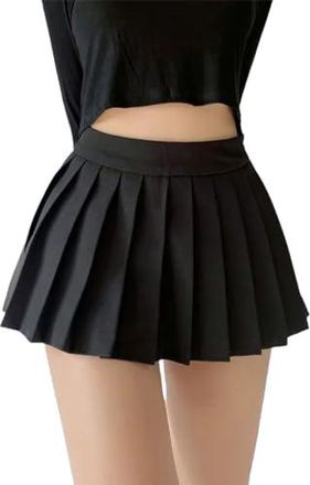 Generic Mini Jupe Pliss&eacute;e Taille Haute pour Femmes, Sexy, Mode D&eacute;t&eacute;, Jupe De Danse Cor&eacute;enne, R&eacute;tro Polyvalente, Jupe Trap&egrave;ze