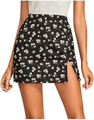 Generic Jupe tendance pour femme 2024 - Jupe décontractée - Imprimé sexy - Taille mini ouverte élastique sur le côté - Jupe courte - Jupe de maillot de bain -