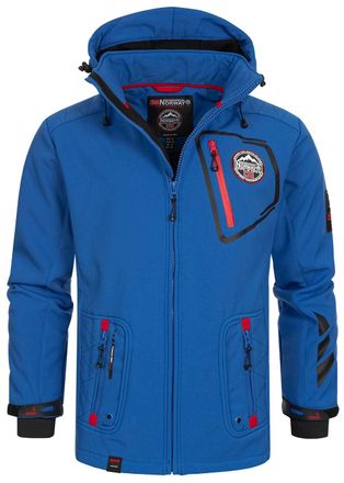 Geographical Norway Herren Softshell Jacke Funktionsjacke Outdoor Regen Sport (Blau, M)