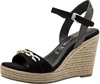 Tamaris Femme Sandales, Dame Sandales Fines,TOUCHit,Chaussures dété,Chaussure à Talon Ouverts,Talon Haut,féminin,Black,41 EU