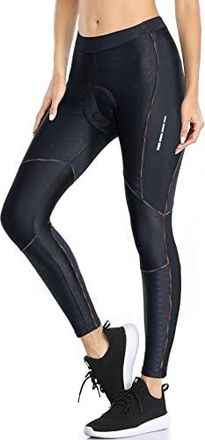 Santic Pantalon V&eacute;lo 7/8 Cycliste Femme Rembourr&eacute; pour V&eacute;lo Respirant Leggings de V&eacute;lo Collants de Cyclisme Longues VTT Noir XXL