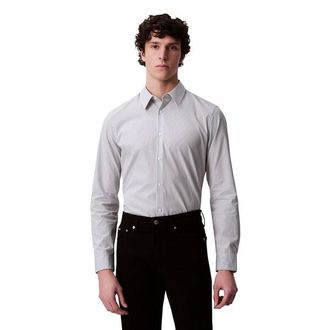 Calvin Klein Baumwollgestreifte Hemd - Weiß