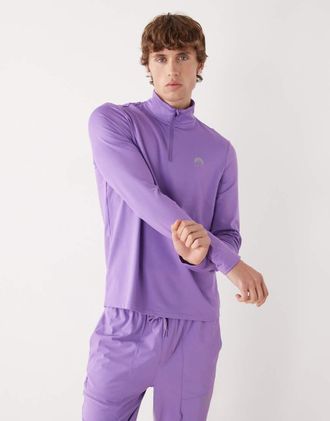 OOSC Elite - Activewear - Oberteil in Lila mit kurzem Rei&szlig;verschluss