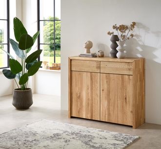 Ars Natura home24 Massive Kommode mit T&uuml;ren 120 x 108 x 40cm Braun