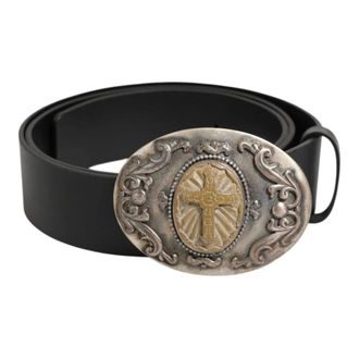 Dolce & Gabbana Homme, Accessoires, Noir, Taille: ONE Size Ceinture &agrave; boucle en m&eacute;tal ornement&eacute;e