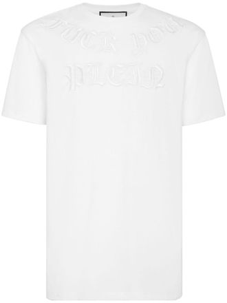 Philipp Plein t-shirt Gothic à logo brodé - Blanc