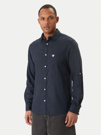 Guess Hemd F6GH06 WG3L0 Dunkelblau Regular Fit