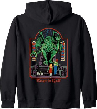 Steven Rhodes Trust in God Alien Sarcastic Retro Vintage Funny Adult Humor Kapuzenjacke