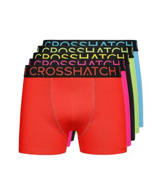Crosshatch Herren Kurze Boxershorts (5 Stück) Highlighter - Geschenk Multipack Dessous in bunten Herren Liquors Boxershorts(XL/Highlighter-Mixed Bright)