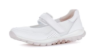 Rollingsoft Riemchenballerina ROLLINGSOFT, Damen, Gr. 38,5, wei&szlig;, Leder, Textil, Schuhe Riemchenballerina, Klettschuh, Freizeitschuh, Komfortschuh mit Lochmuster