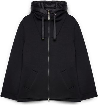 Fiorella Rubino Femme, Vestes, Noir, Taille: 36 FR Veste scuba avec plastron amovible