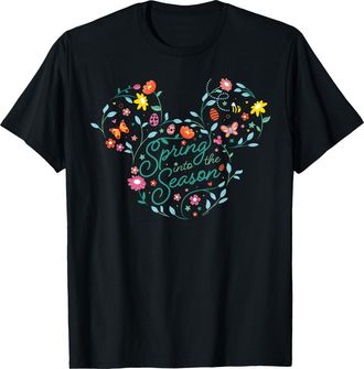 Disney Mickey Mouse Spring Into The Season Flower Icon T-Shirt