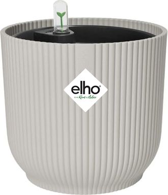 ELHO Vibes Fold Rund mit Selbstbewässerungssystem - Blumentopf für Innen - 100% Recycelter Kunststoff - Ø 18 cm - Weiß/Seidenweiß