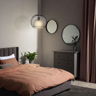 Nowa Nowa - H&auml;ngeleuchte Esszimmerlampe Pendelleuchte schwarz Gitter E27 Kugelleuchte K&uuml;che