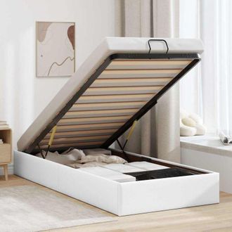 vidaXL Vidaxl - Cadre de lit ottoman blanc 80x200 cm - Similicuir durable - M&eacute;canisme de levage hydraulique - Capacit&eacute; 140 kg