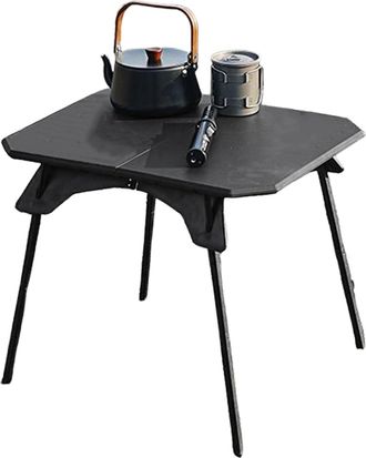 Generico Klappbarer Campingtisch: Leichter Outdoor-Picknicktisch mit verstellbarer H&ouml;he, tragbarer Schreibtisch zum Kochen, Grillen, Reisen und Wandern, klein,