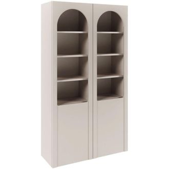Selsey Selsey ARKADIA - Vitrine avec portes cintr&eacute;es et fa&ccedil;ades en verre, gris cachemire, 100 cm