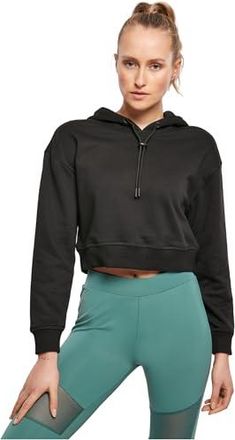 Urban Classics Ladies Short Terry Hoody Sweatshirt Capuche, Noir, XS Femme