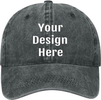 Generic Casquette de baseball personnalis&eacute;e, chapeau personnalis&eacute; avec logo brod&eacute; et photo imprim&eacute;e, image, chapeau de papa vintage en coton d&eacute;lav&eacute; r&eacute;glable, 