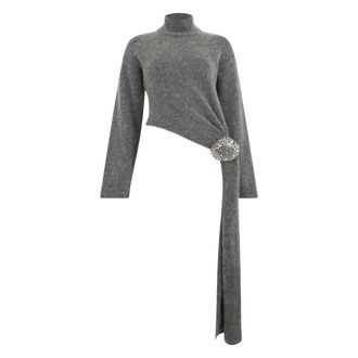 Giuseppe Di Morabito Pull asym&eacute;trique &agrave; col montant - Femme - Pulls - Gris - Taille: 40 FR