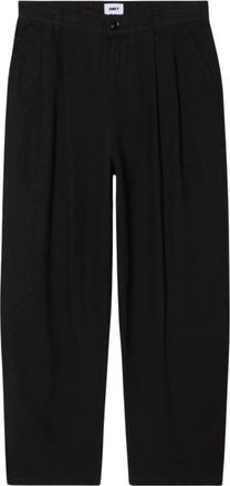 Obey Pantalon ample pliss&eacute; en lin Foster - Homme - Pantalons - Noir - Taille: XS